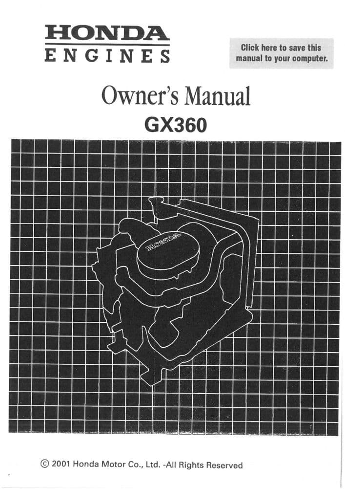 Honda Engine GX360 Operators Manual