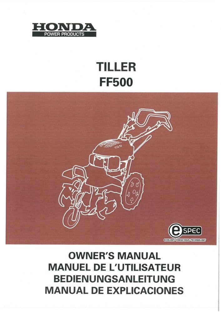 Honda Tiller FF500 Operators Manual FF 500