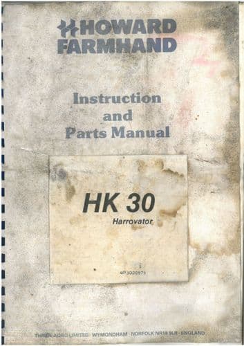 Howard Farmhand Harrovator HK30 Powervator Rotavator HK 30 Operators ...