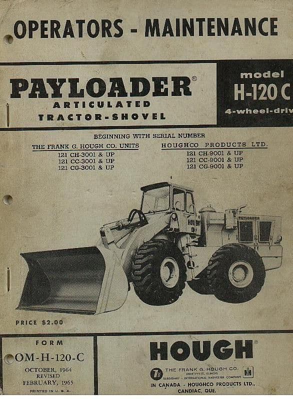 International Hough H120C Payloader Operators Manual