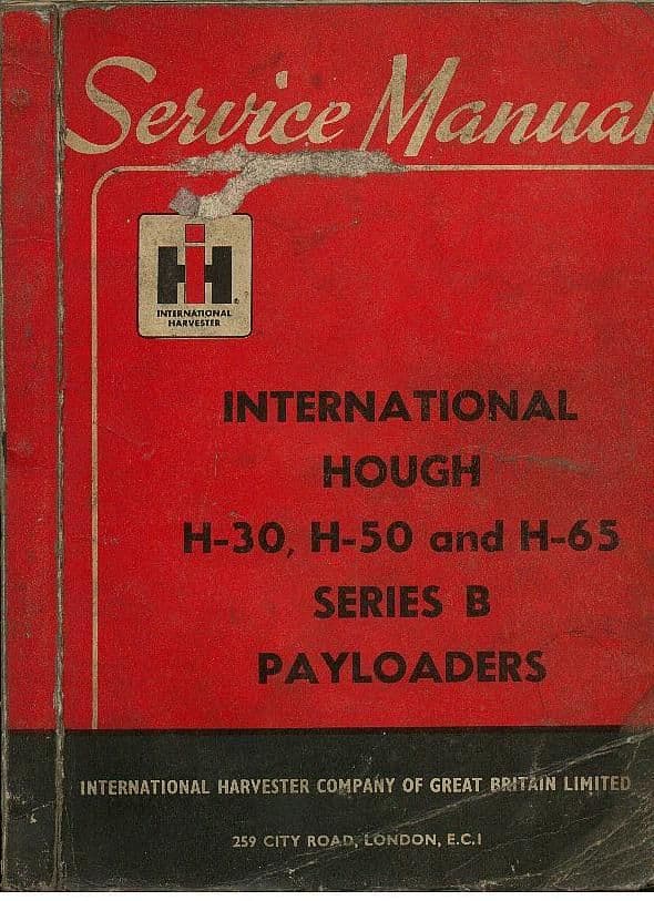 International Hough H30 H50 & H60 Series B Payloader Service Manual