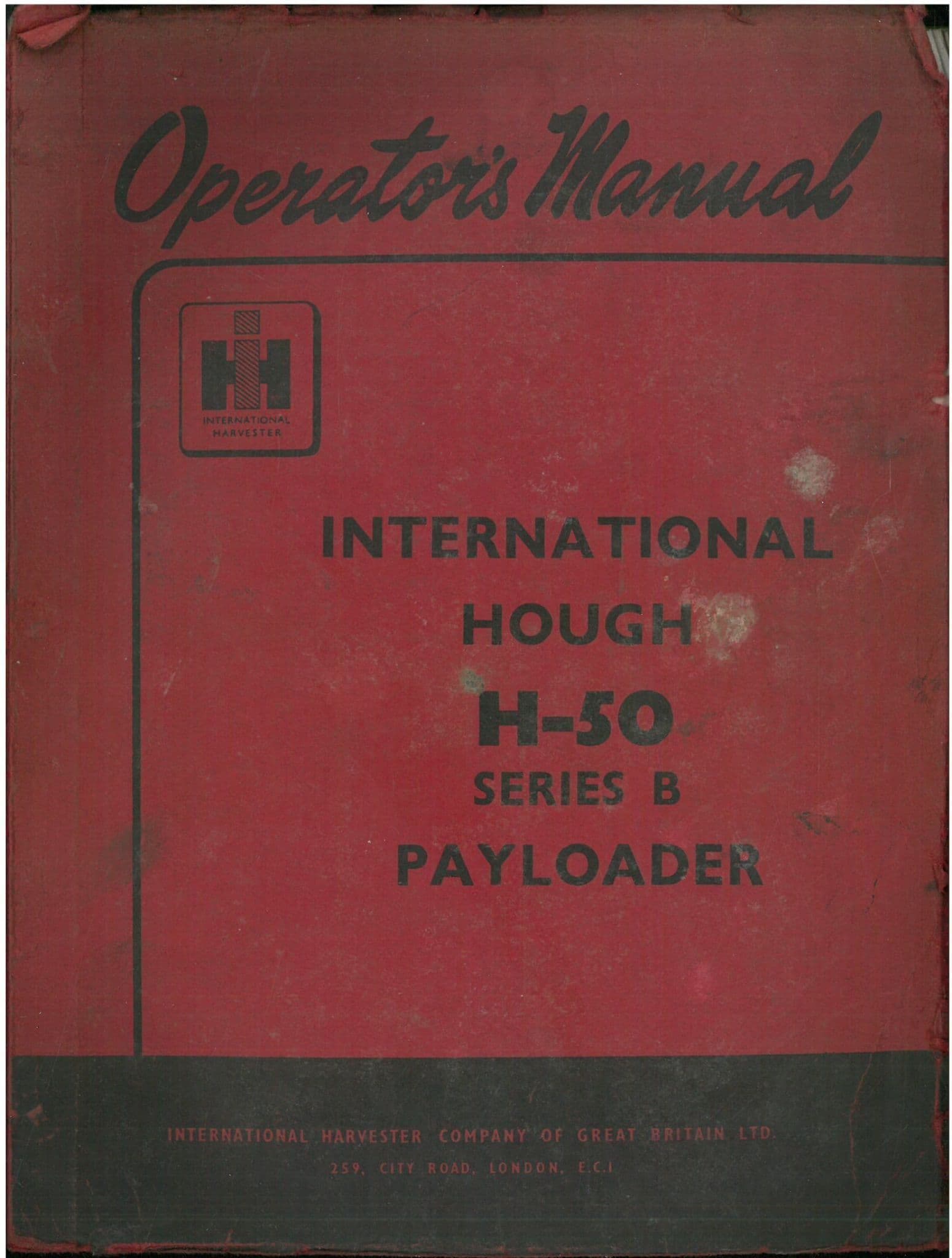 International Hough H50 Series B Payloader - Service Manual - H 50