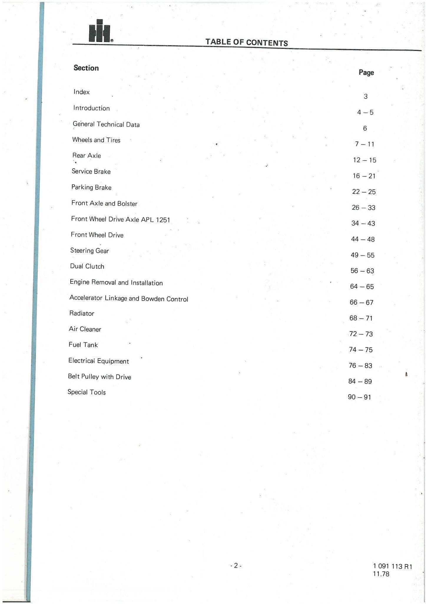 International Tractor 433 533 633 733 Workshop Service Manual