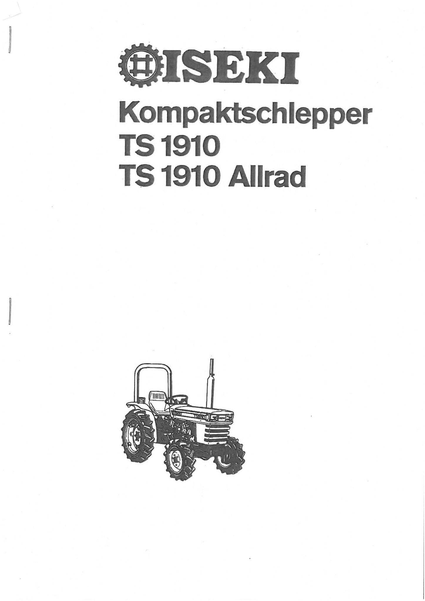 Iseki Tractor TS1910 & Allrad Parts Manual - TS 1910