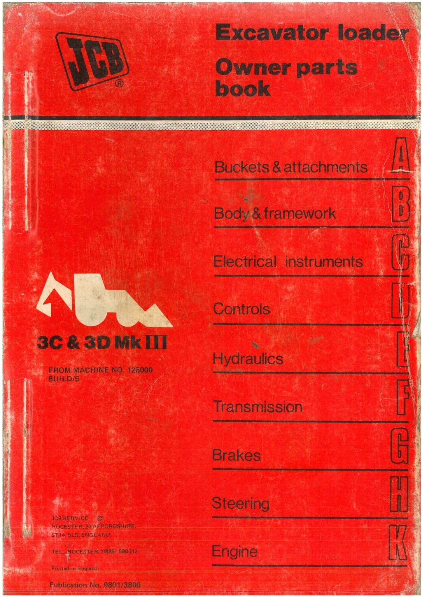 JCB Digger 3C MkIII & 3D MkIII Parts Manual