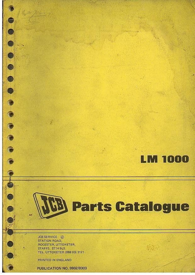 JCB LM1000 Parts Manual LM 1000
