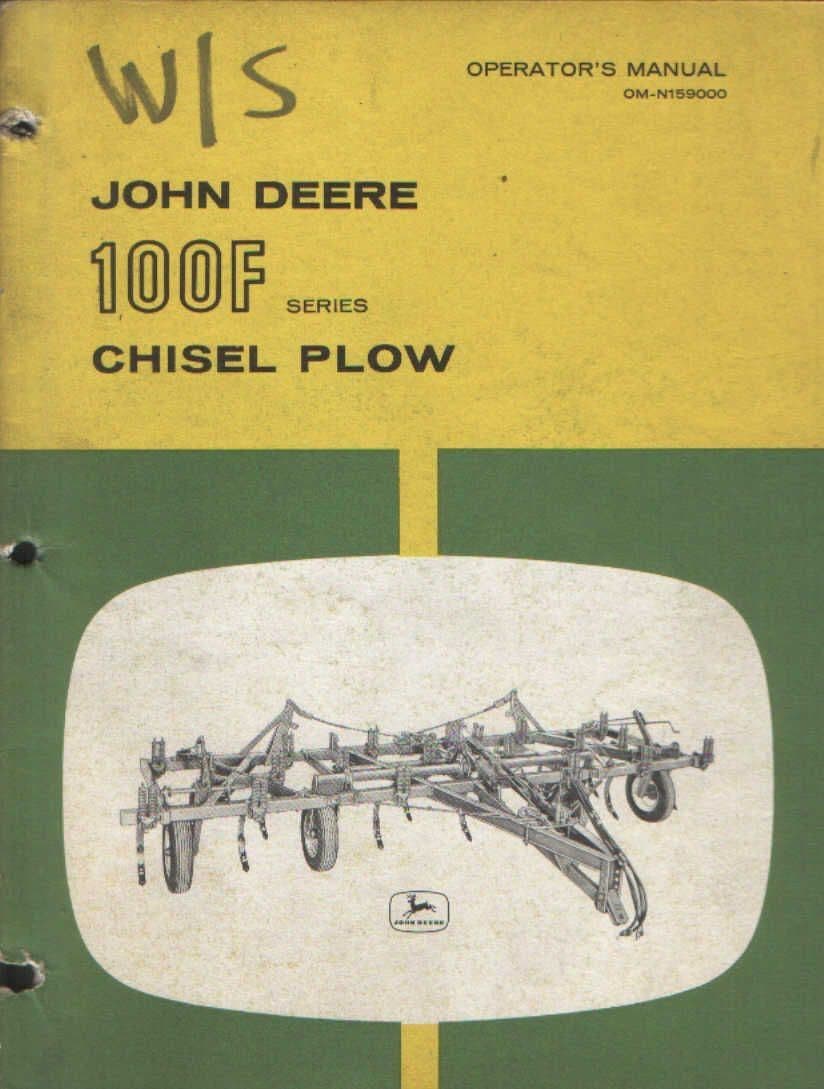 John Deere 100F Chisel Plow Operators Manual 100 F