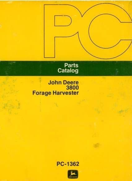 John Deere Forage Harvester 3800 Parts Manual