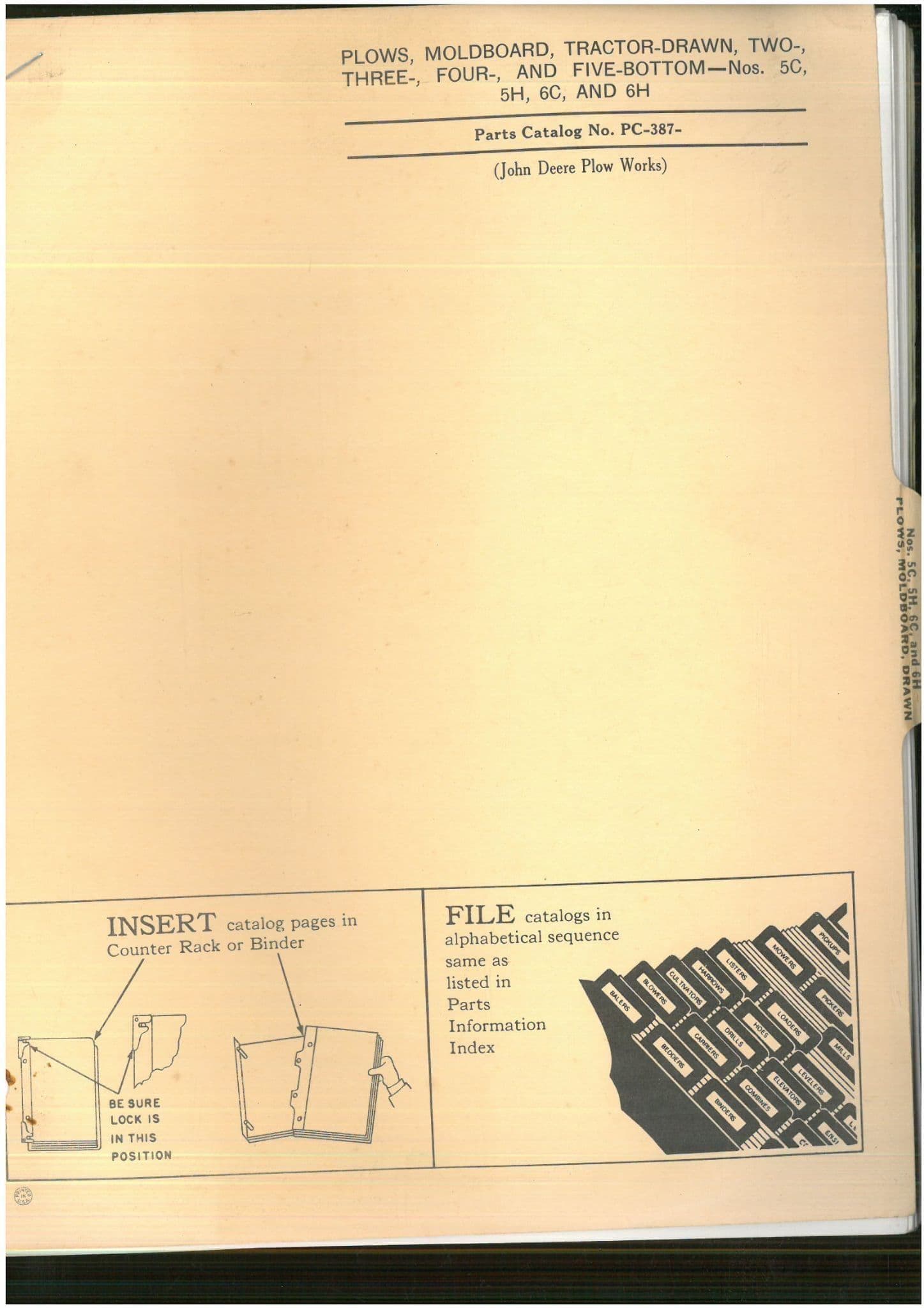 John Deere Plows Moldboard Tractor-Drawn 2 3 4 5 Bottom No 5C 5H 6C 6H ...
