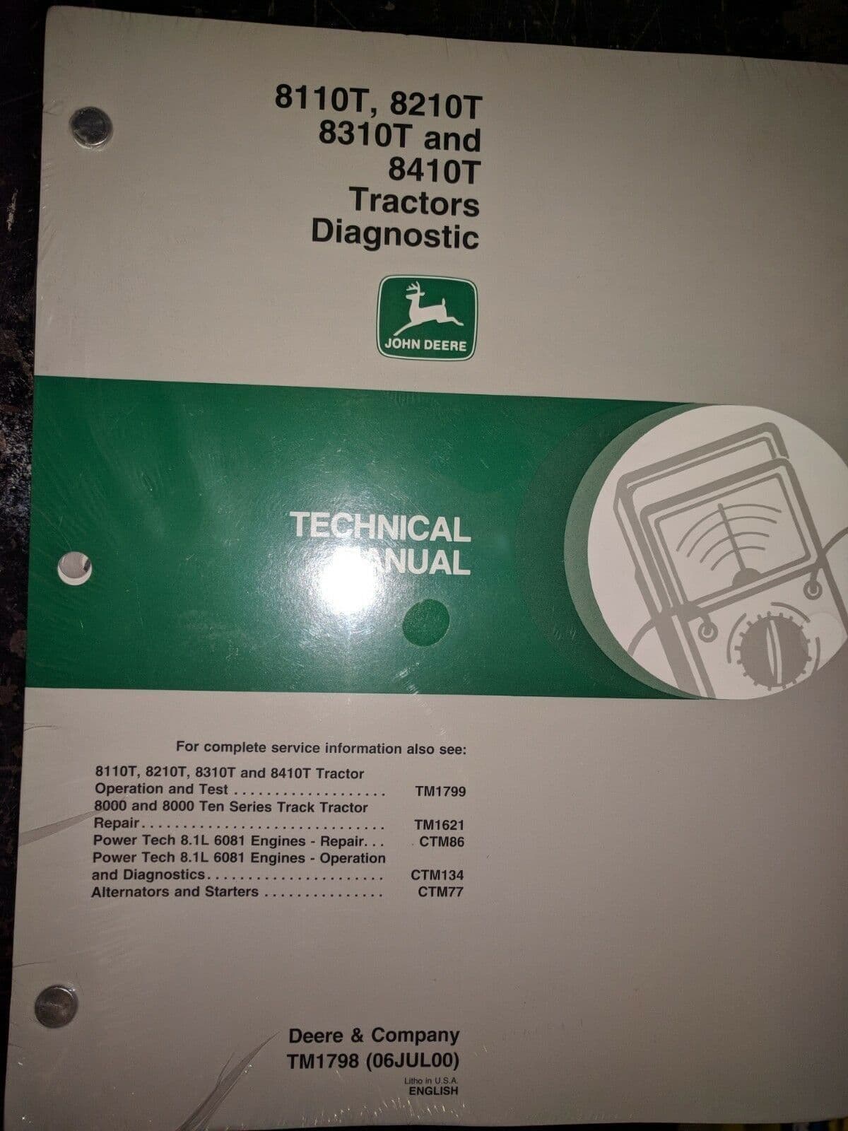 John Deere Tractor 8110T 8210T 8310T 8410T Operation and Test Technical ...
