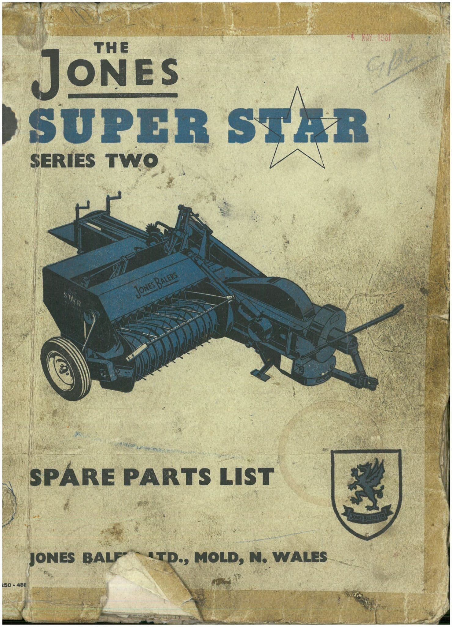 Jones Baler Super Star Series Two Parts Manual