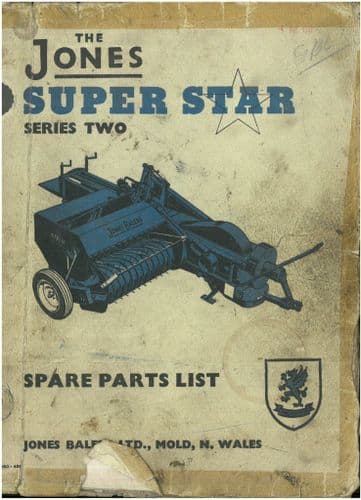 Jones Baler Super Star Series Two Parts Manual