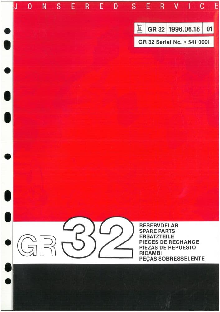 Jonsered Grass Trimmer GR32 Parts Manual - GR 32