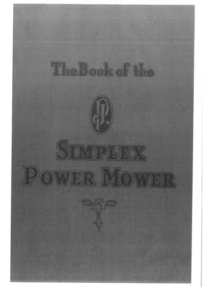 JP Mower Simplex Power Operators Manual