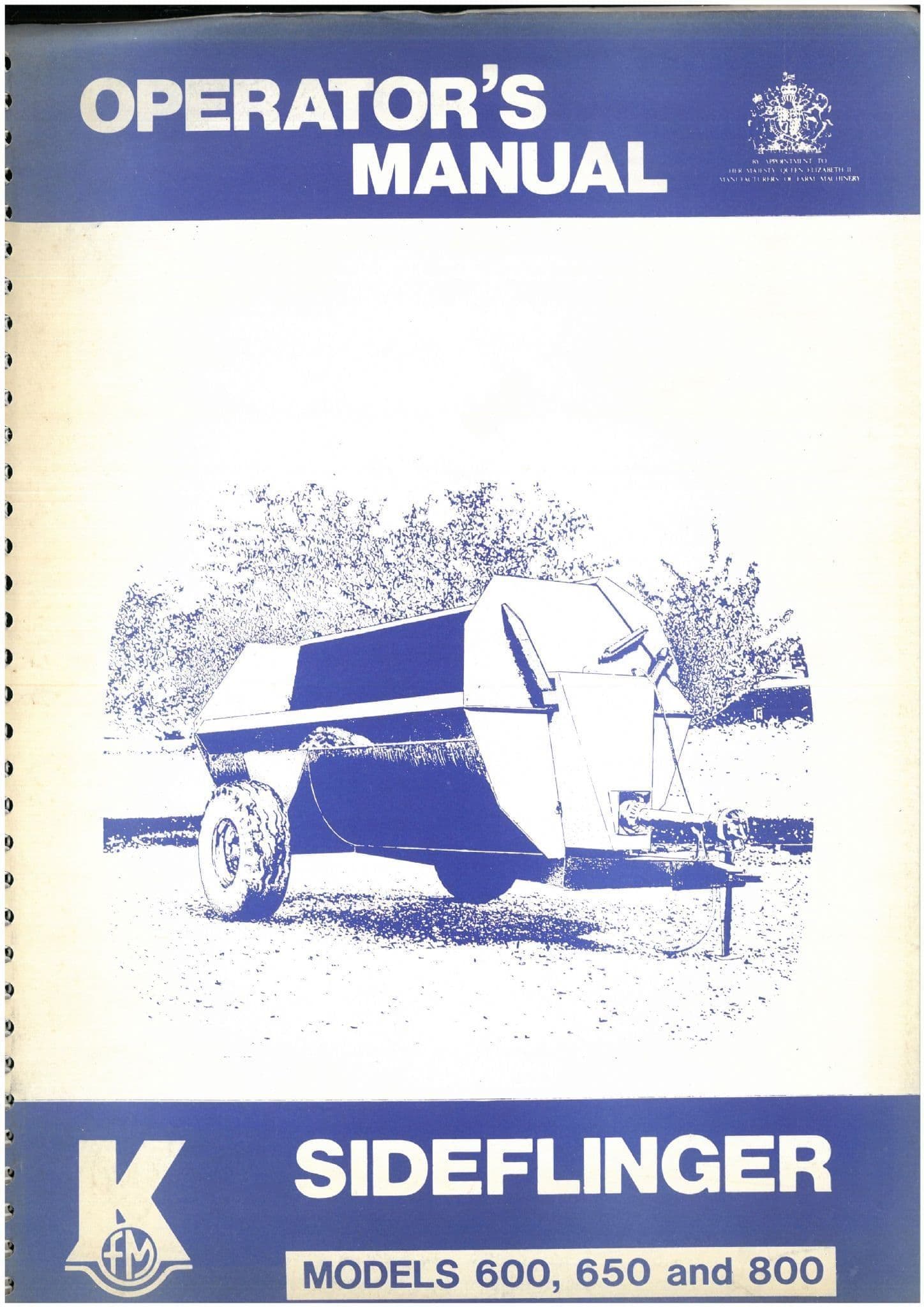 Kidd Sideflinger Muck Spreader Models - 600 650 & 800 Operators Manual