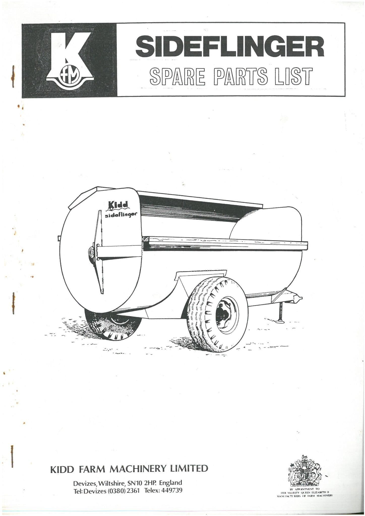 Kidd Sideflinger Muck Spreader Parts Manual