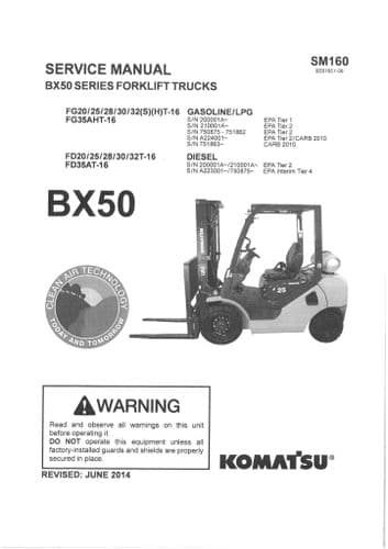 Komatsu Forklift BX50 Workshop Manual