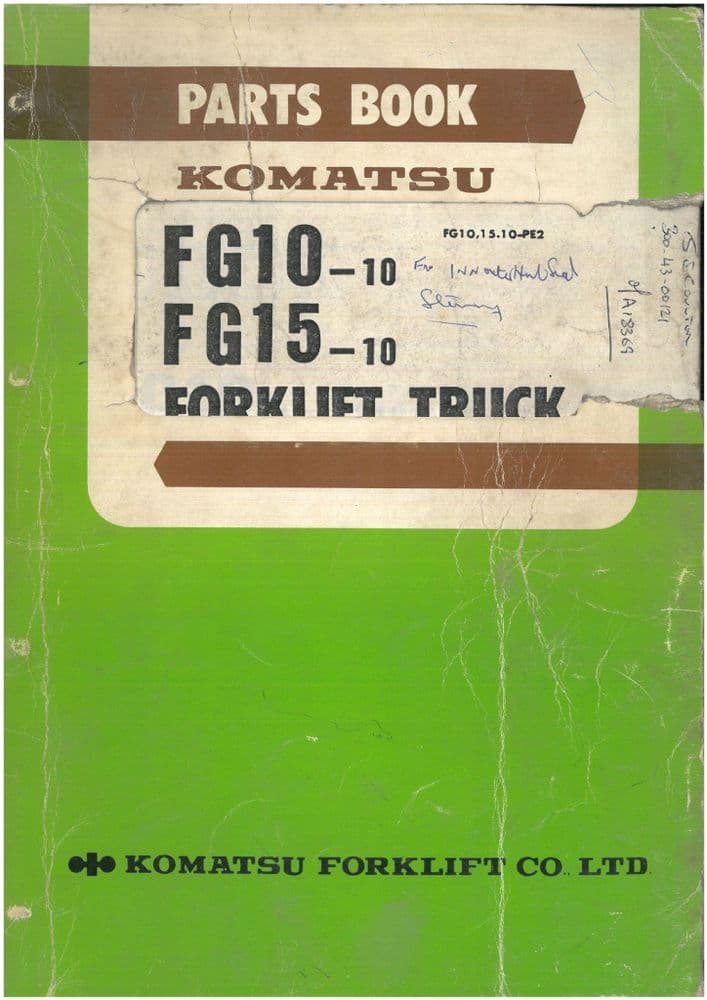 Komatsu Forklift FG10-10 FG15-10 Parts Manual