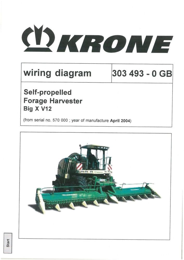 Krone Forage Harvester Self Propelled Big X V12 Wiring Diagram Manual