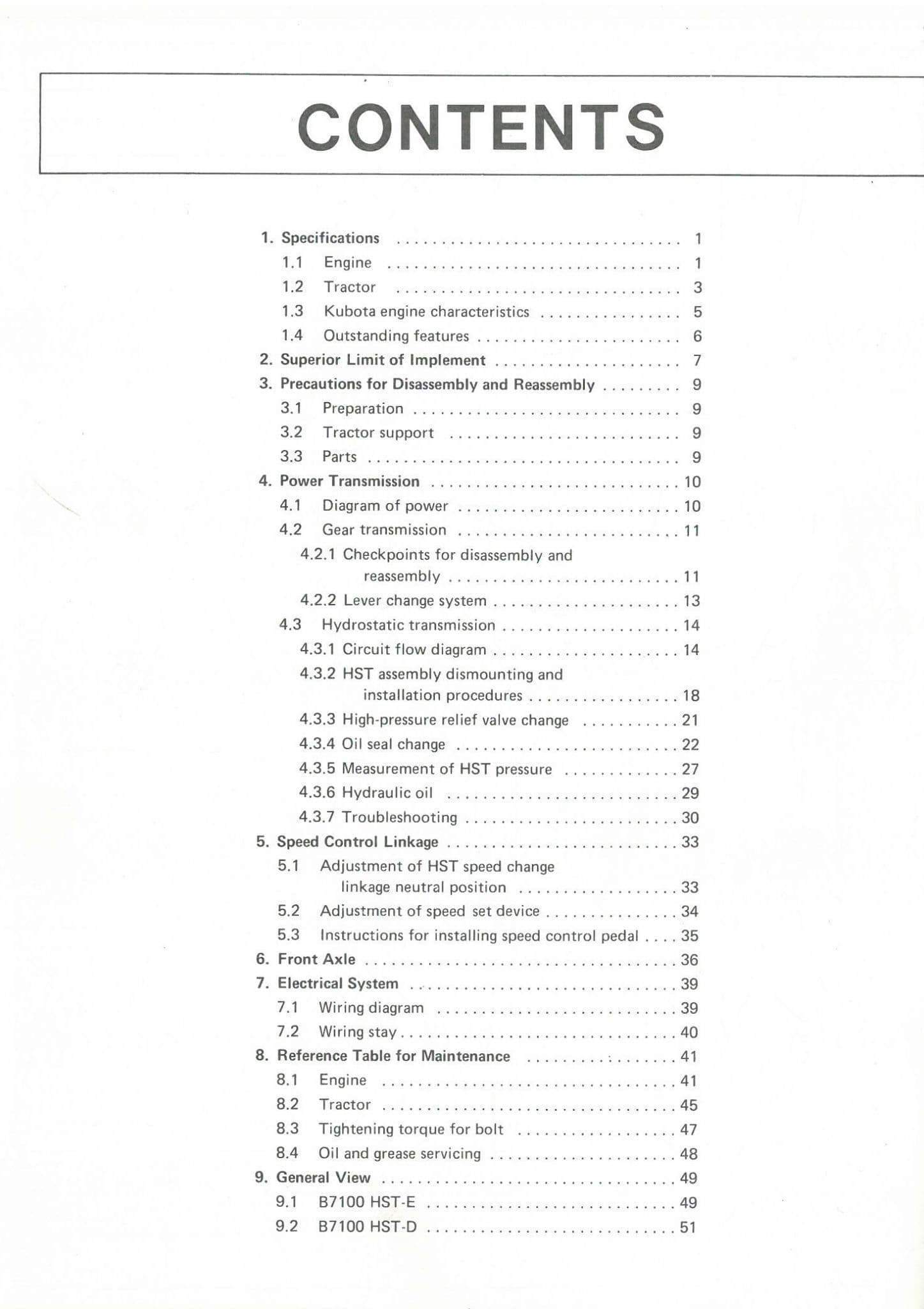 Kubota Compact Utility Tractor B7100HST Technical Manual B 7100 HST