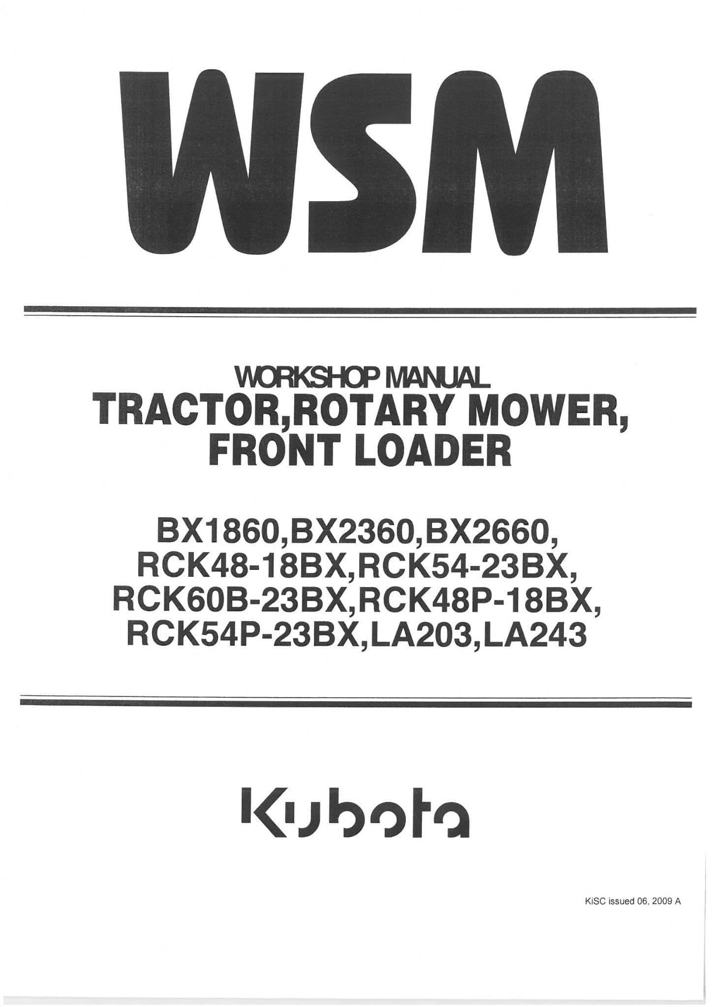 Kubota Compact Utility Tractor Mower RCK60B-23BX RCK48P-18BX RCK54P ...