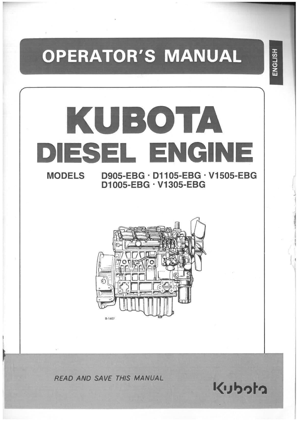 Kubota Diesel Engine D905-EGB D1105-EBG V1305-E D1005-EBG V1005-EBG ...