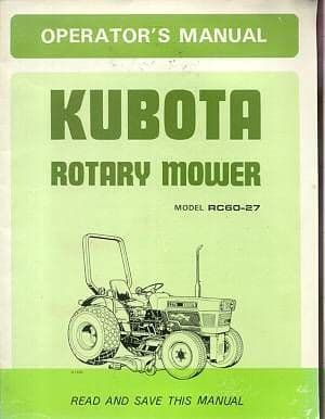 Kubota RC60-27 Mower Deck L235 L275 Tractor Operators Manual
