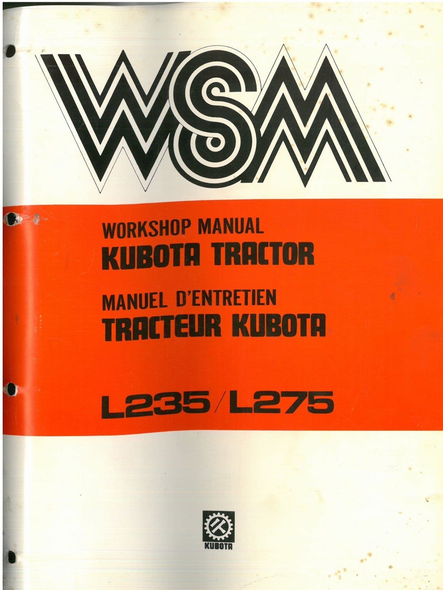 Kubota Tractor L235 & L275 Workshop Service Manual