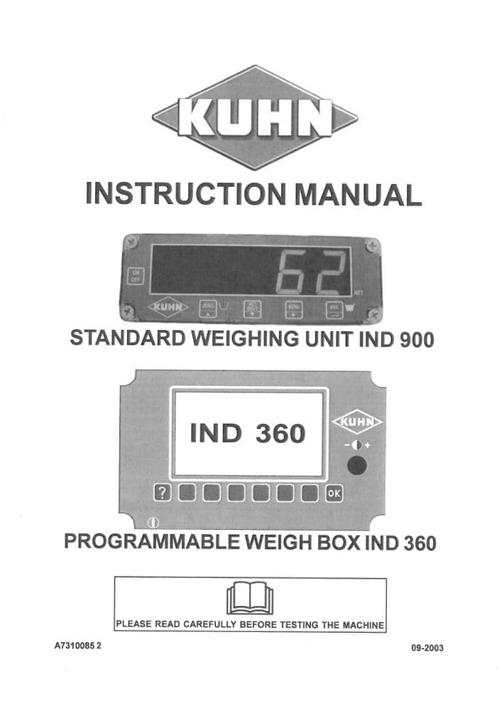 Kuhn Standard Weighing Unit Ind 900 Programmable Weigh Box Ind 360 ...