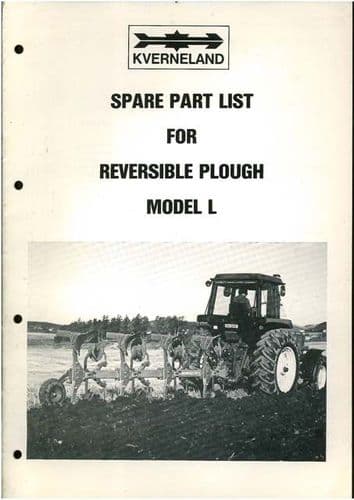 Kverneland Reversible Plough Model L Parts Manual