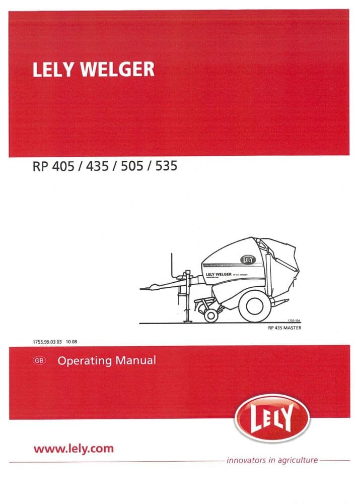 Lely Welger Baler RP405 RP435 RP505 RP535 Operators Manual