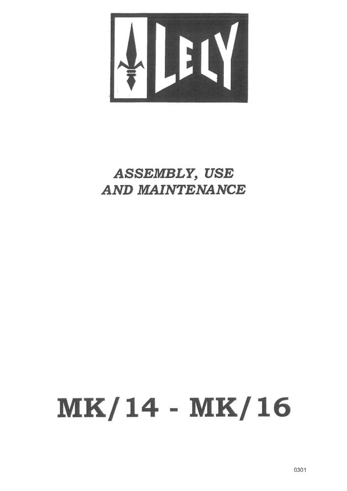 Lely Wheel Rake MK14 MK16 Operators Manual