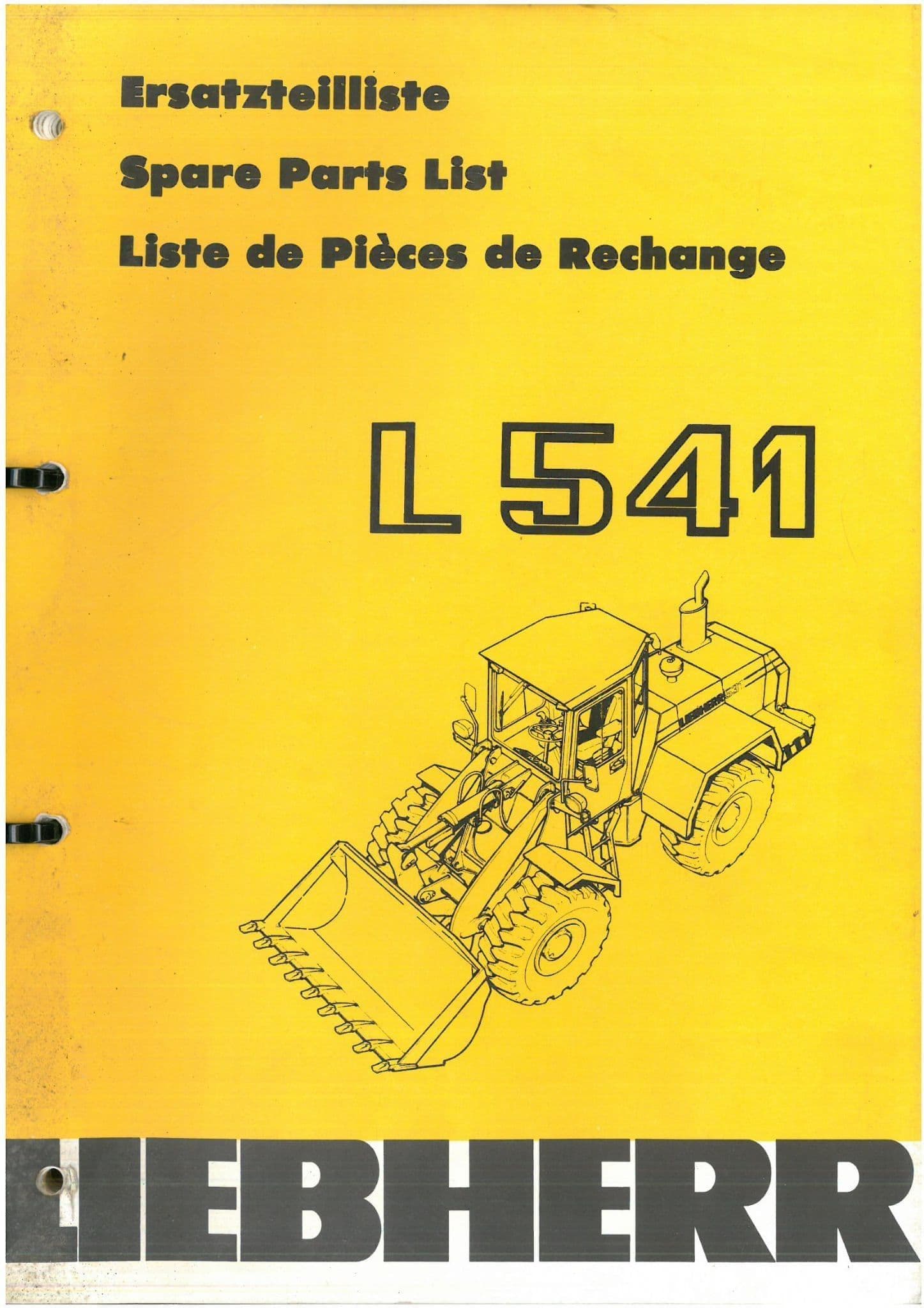 Liebherr Wheel Loader L541 Parts Manual L 541