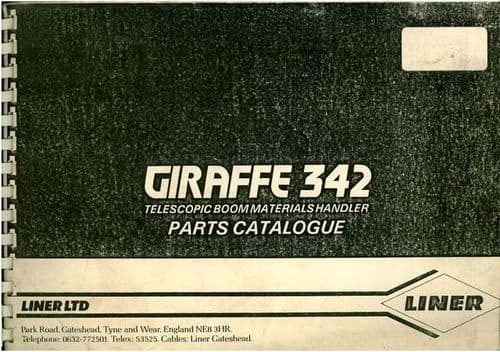 Liner Telehandler Giraffe 342 Telescopic Boom Parts Manual