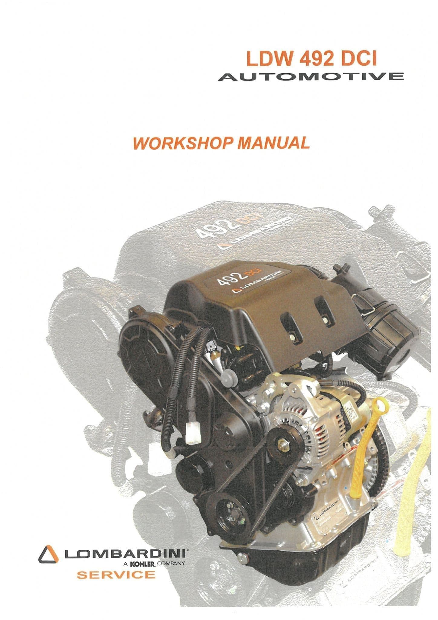 Lombardini Marine Engines LDW 492 DCI Workshop Manual