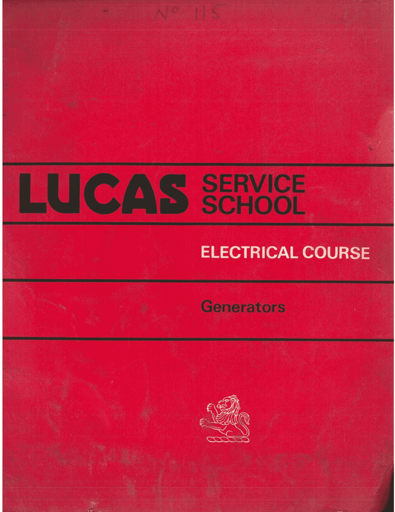 Lucas Generator Electrical Course Manual