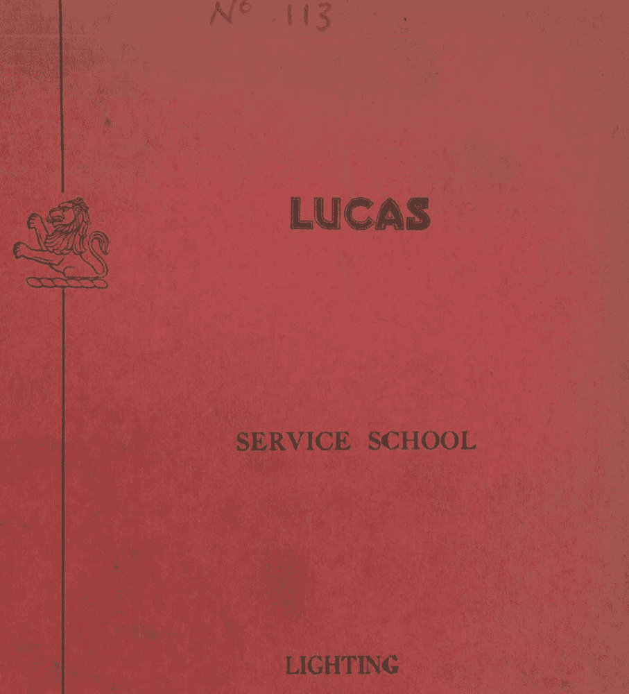 Lucas Lighting Service Manual