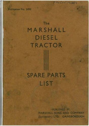 Marshall Tractor Parts Manual