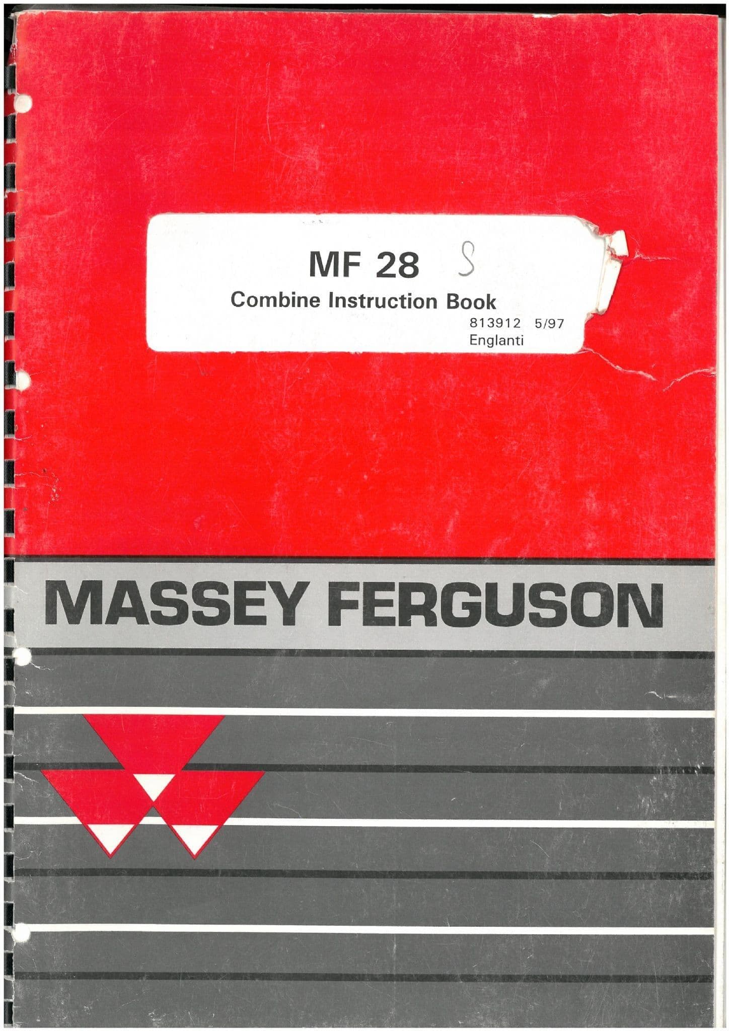 Massey Ferguson Combine MF28 Operators Manual - MF 28