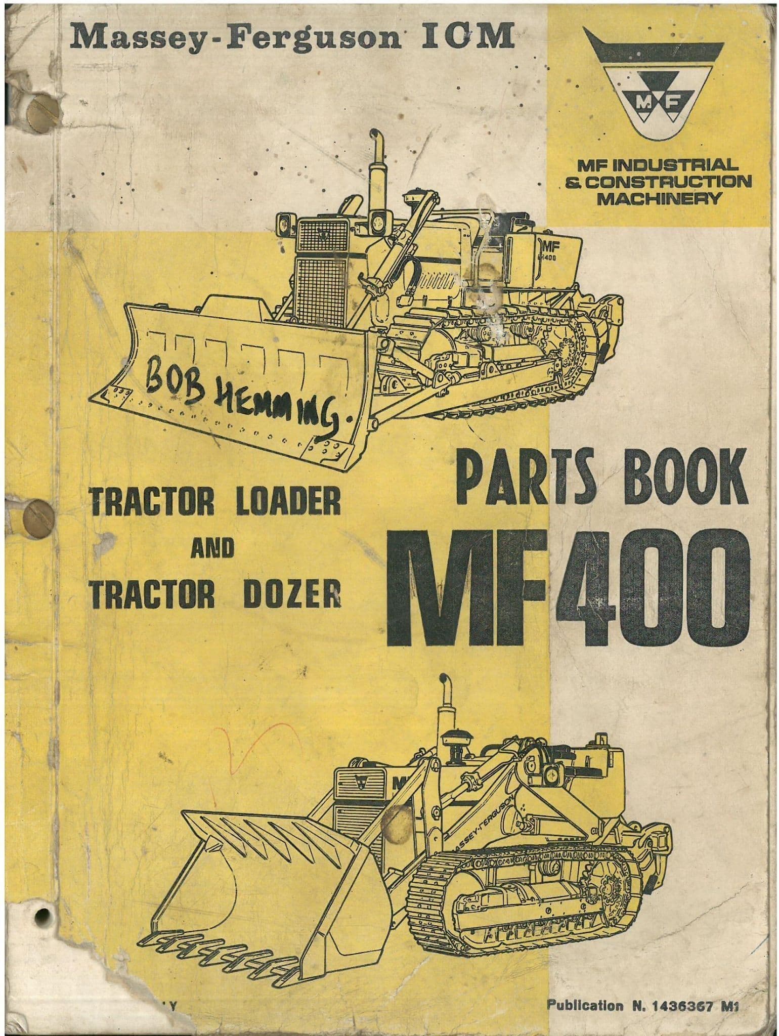 Massey Ferguson Crawler Tractor MF400 Loader Dozer Parts Manual - MF 400