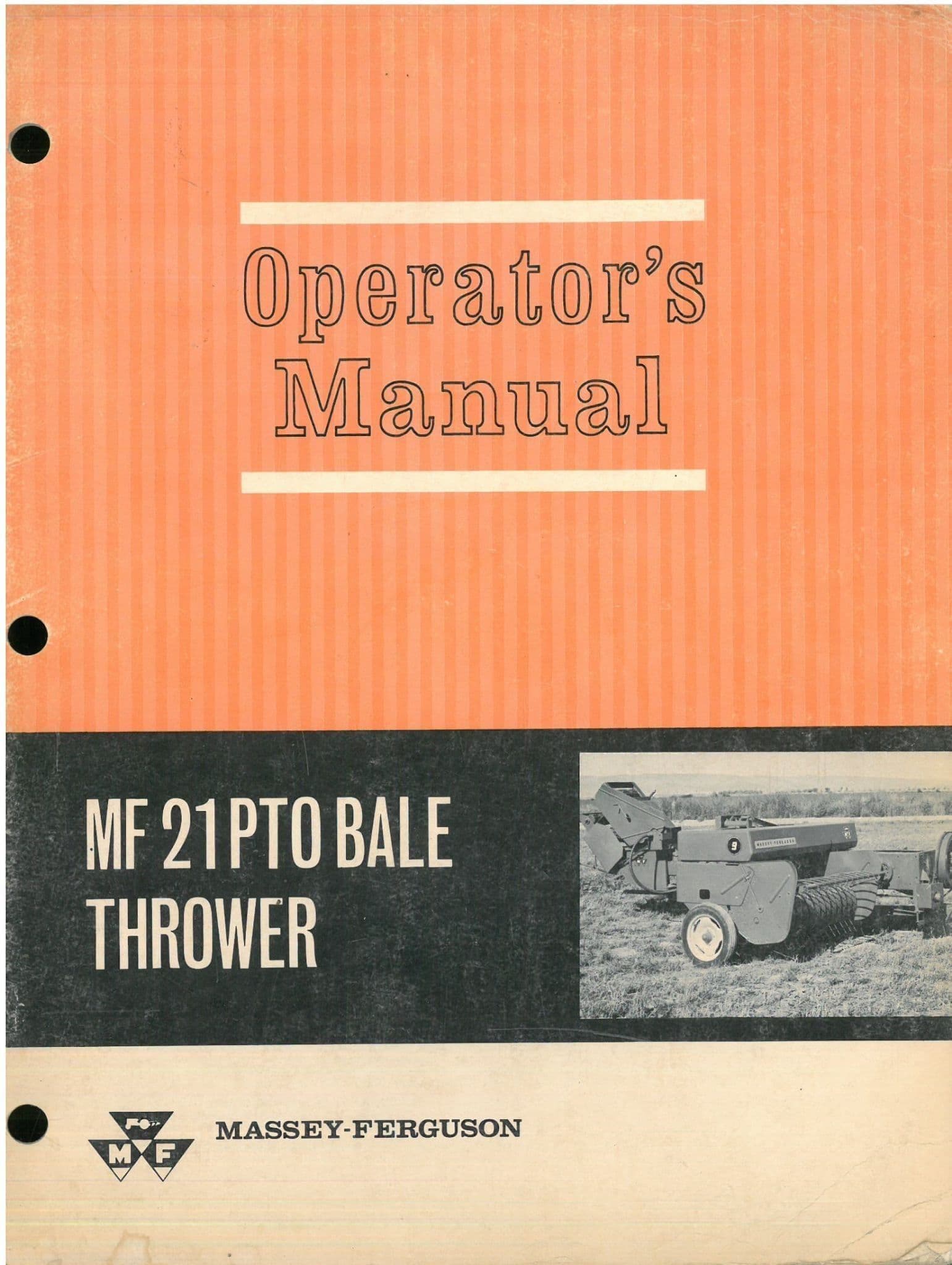 Massey Ferguson MF 21PTO Bale Thrower - Operators Manual