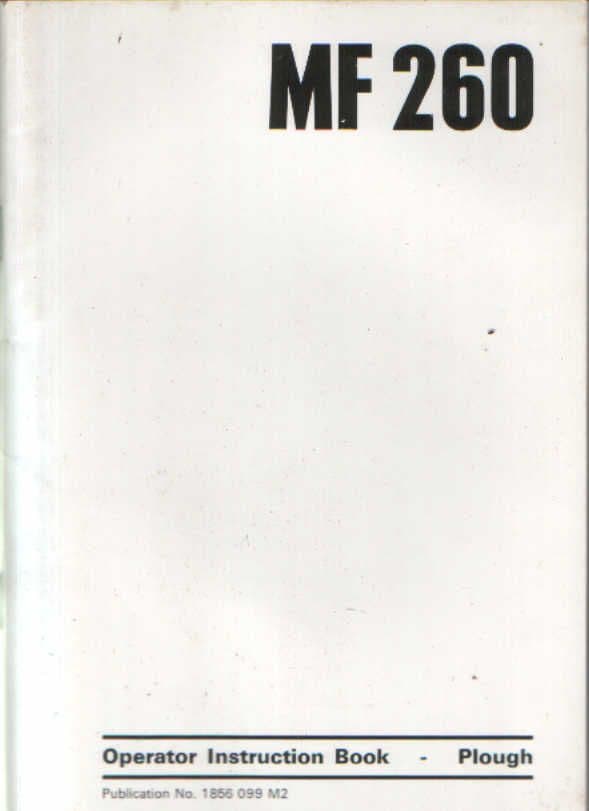 Massey Ferguson MF260 Plough Operators Manual - MF 260