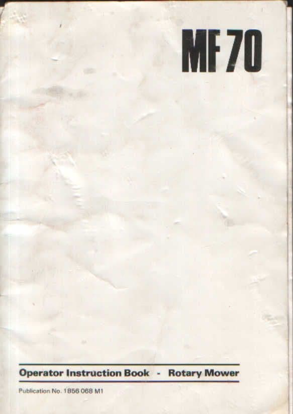 Massey Ferguson MF70 Mower Operators Manual