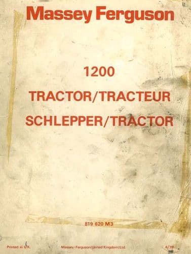 Massey Ferguson Tractor 1200 Parts Manual - MF1200