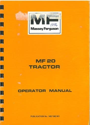 Massey Ferguson Tractor 20 Operators Manual - MF20
