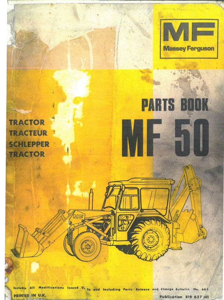 Massey Ferguson Tractor Digger Loader MF50B Parts Manual MF 50B 50 B