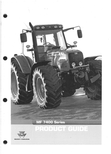 Massey Ferguson Tractor MF 7400 Series Product Information Manual - MF 7465 7475 7480 7485 7490 7495