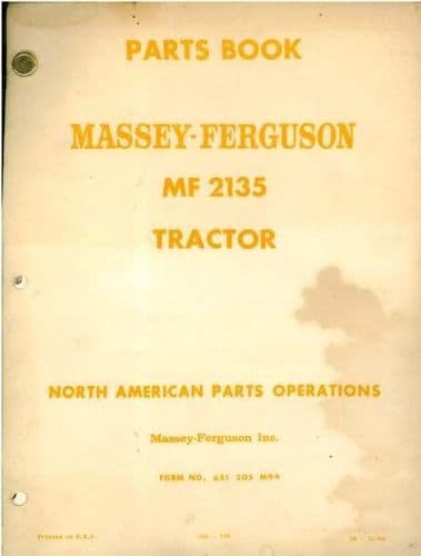 Massey Ferguson Tractor MF2135 Parts Manual MF 2135