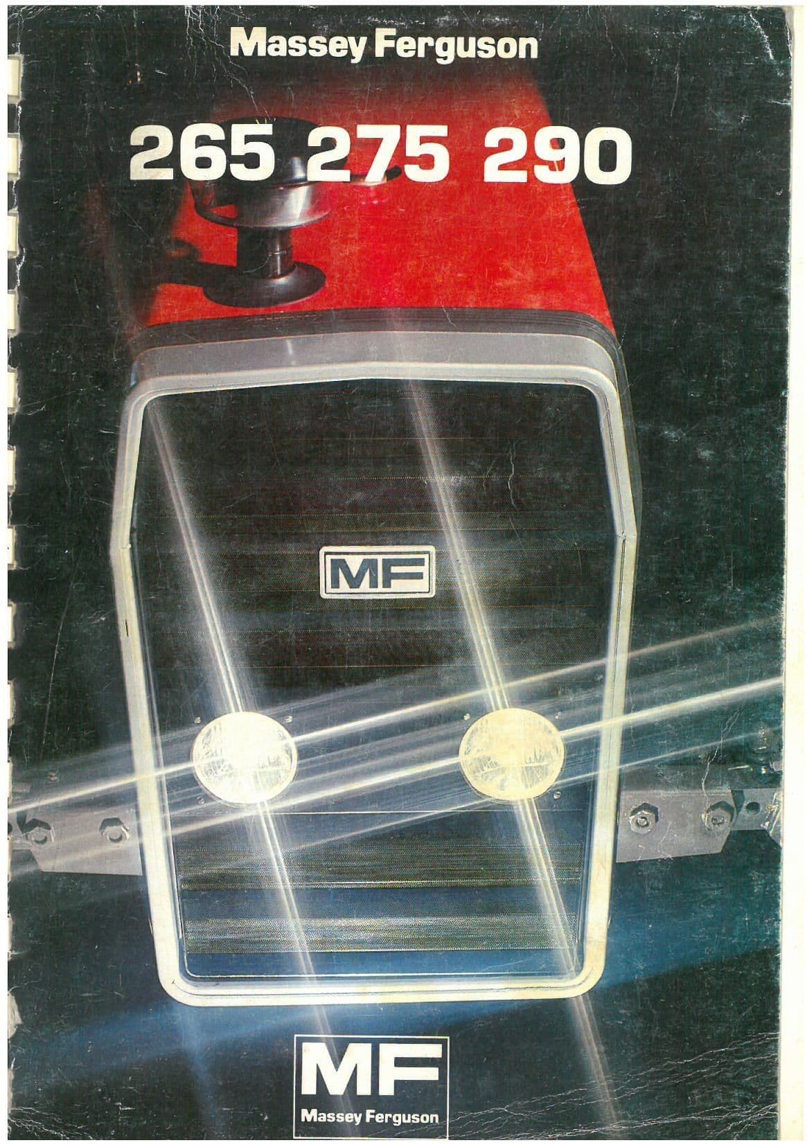 Massey Ferguson Tractor MF265 MF275 MF290 Operators Manual - MF 265 275 290