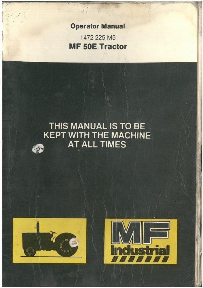 Massey Ferguson Tractor MF50E Operators Manual - MF 50 E